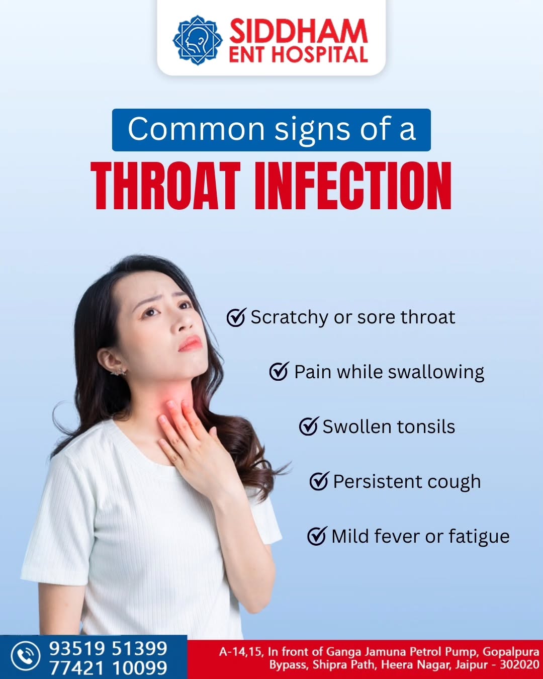 Common Signs of a Throat Infection | SIDDHAM ENT HOSPITAL | Best ENT ...