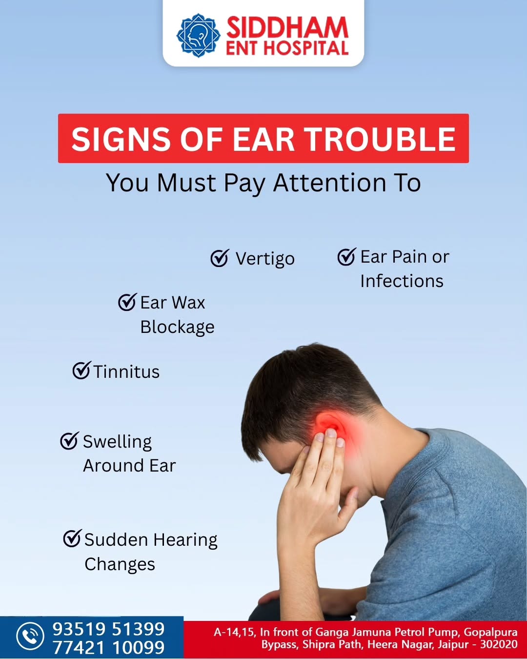 Signs of Ear Trouble | SIDDHAM ENT HOSPITAL | Best ENT Hospital in Jaipur