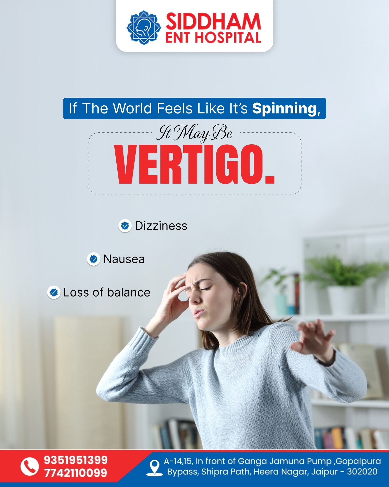 Common Symptoms of Vertigo | SIDDHAM ENT HOSPITAL | Best ENT Hospital ...